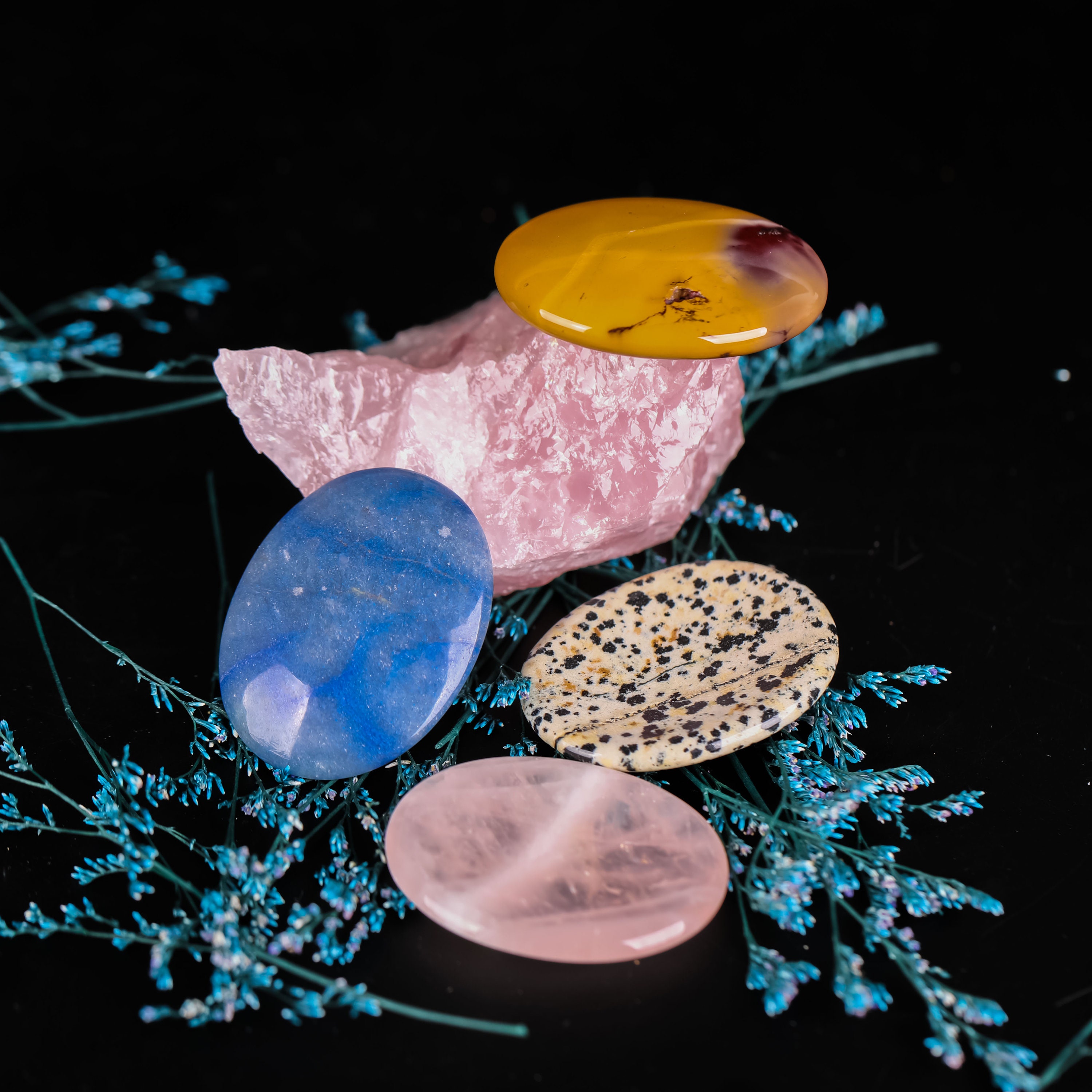 24 Kinds of Oval Crystal Worry Stones worry Stone - Etsy