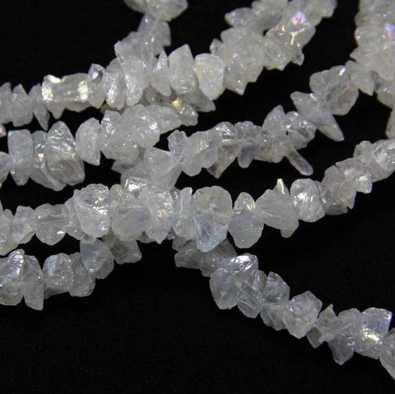 Approx 75pcs per Strandnatural White Crystal Quartz Chips - Etsy