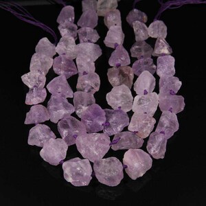 Raw Amethyst Light Purple Quartz Nugget Beads Pendant,drilled Large ...