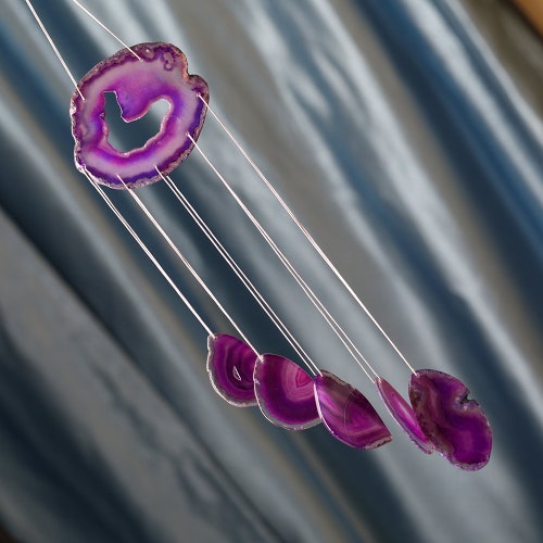 Natural Agate Windchime Suncatcher Agate Slice Wind Chimes - Etsy