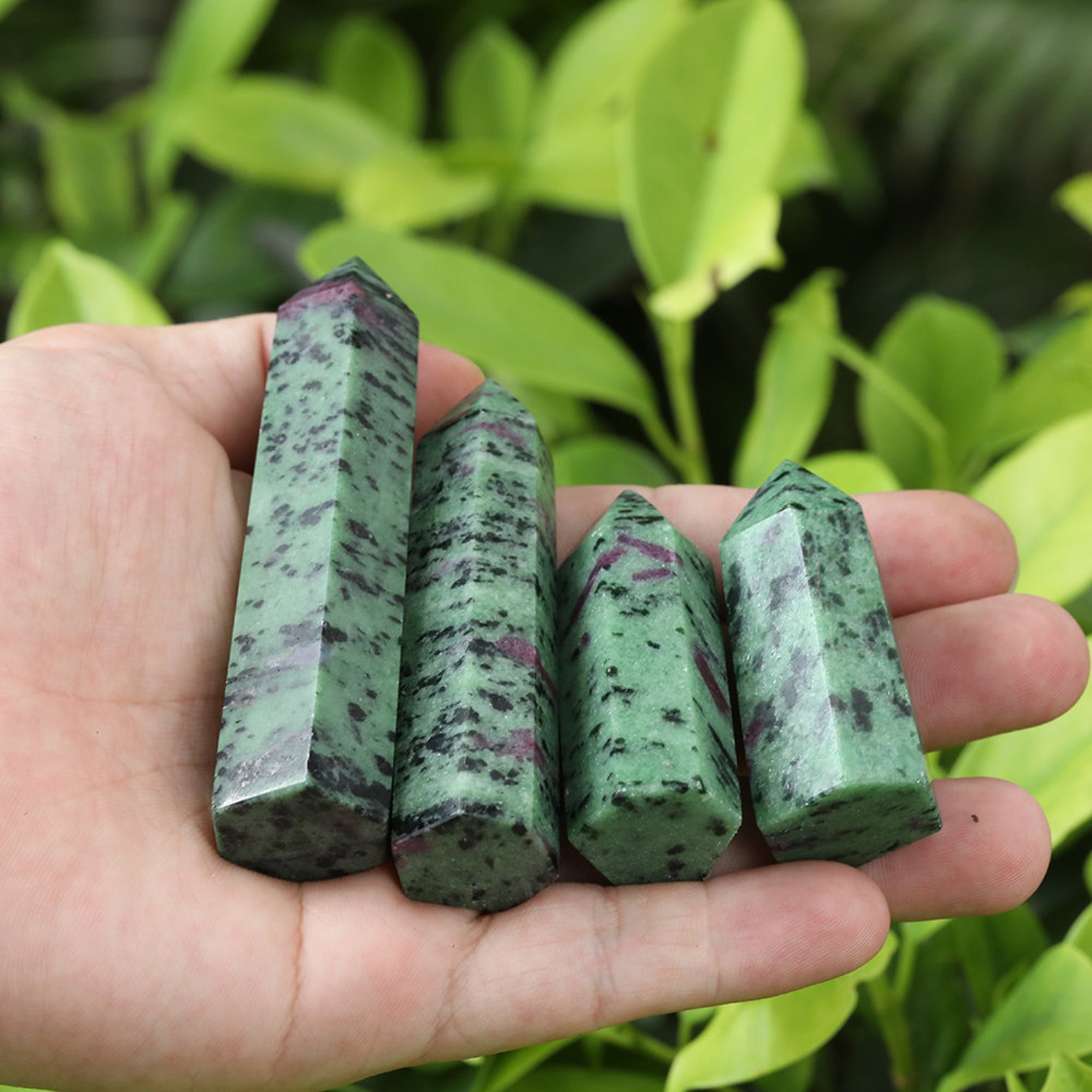 1pcs Red Green Jasper Towergemstone Point Towerhome - Etsy