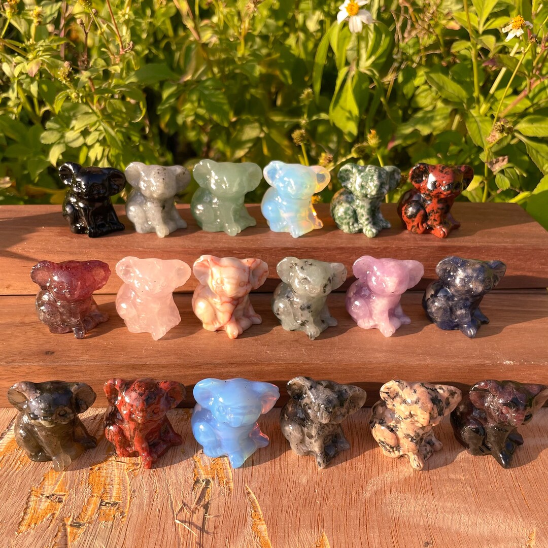 1.2inches 25 Kind Stone Crystal Koala Home Deocr for Chrild - Etsy