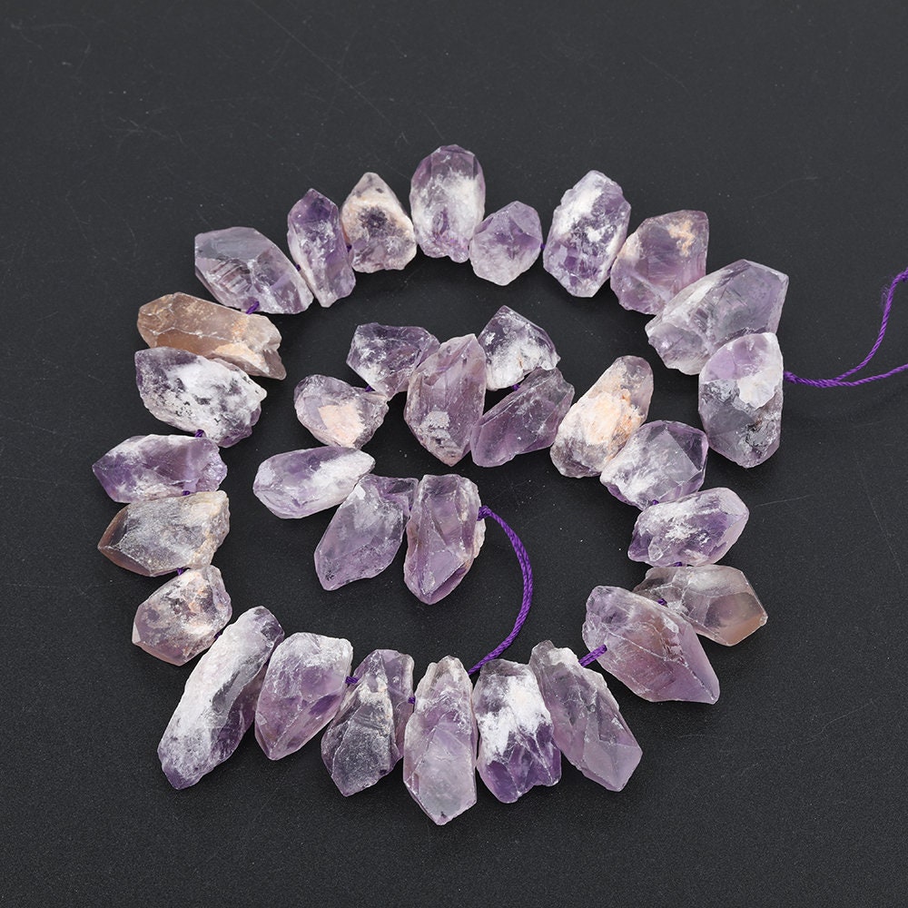 Rough Amethyst Citrine Block Hole Beads Raw Amethyst | Etsy