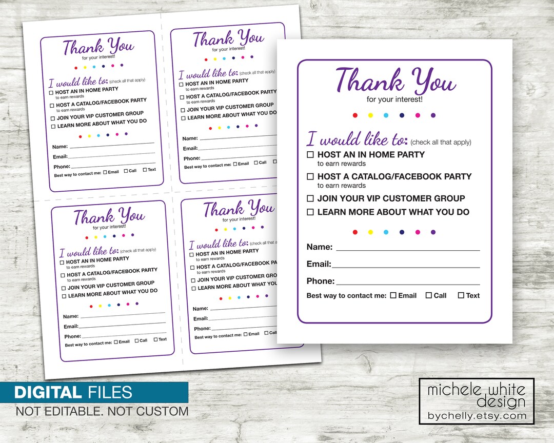 Door Prize, Thank You Ticket PRINTABLE Digital Files - Etsy