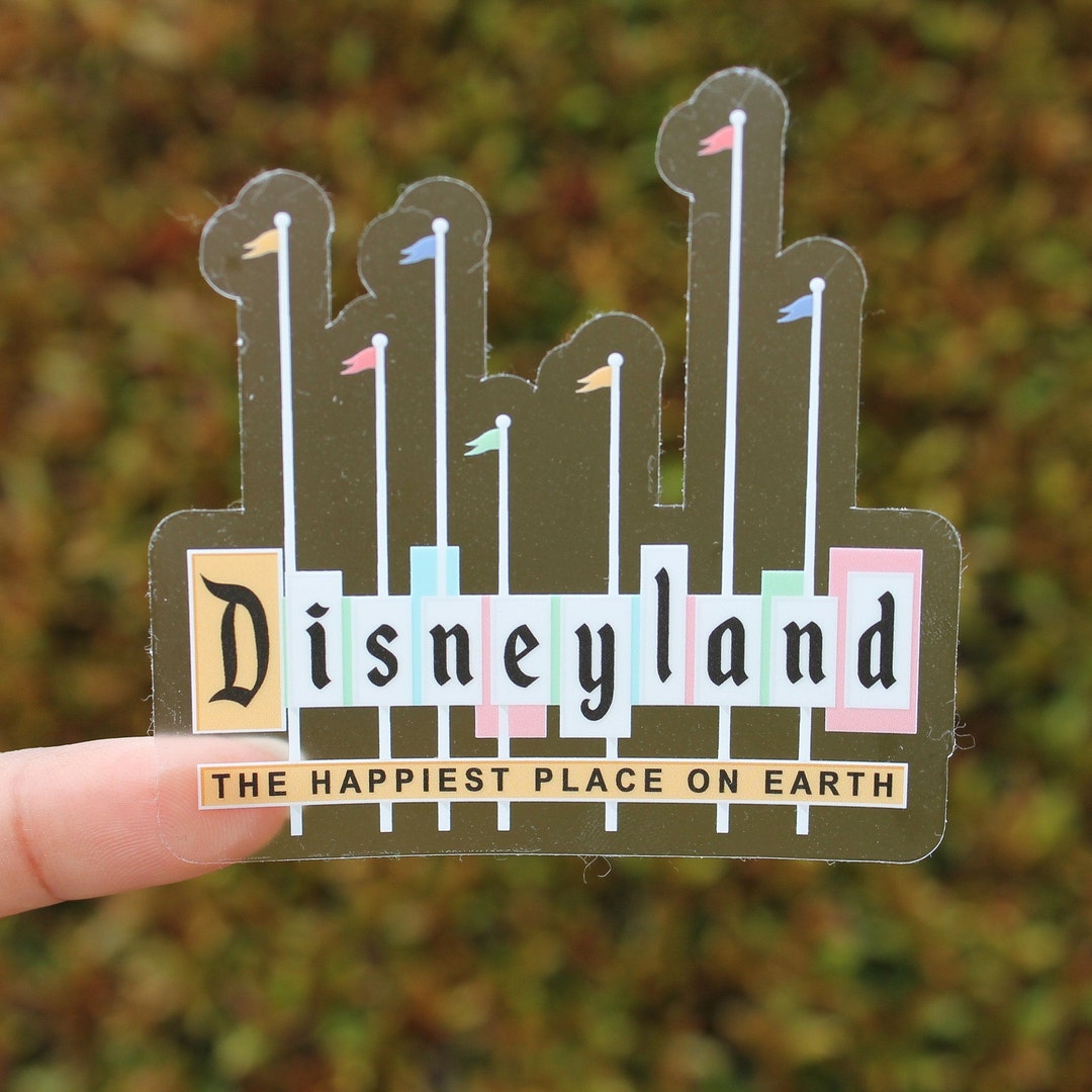 Vintage Disneyland Sign Transparent Laptop Sticker/ Retro Mickey Disney ...