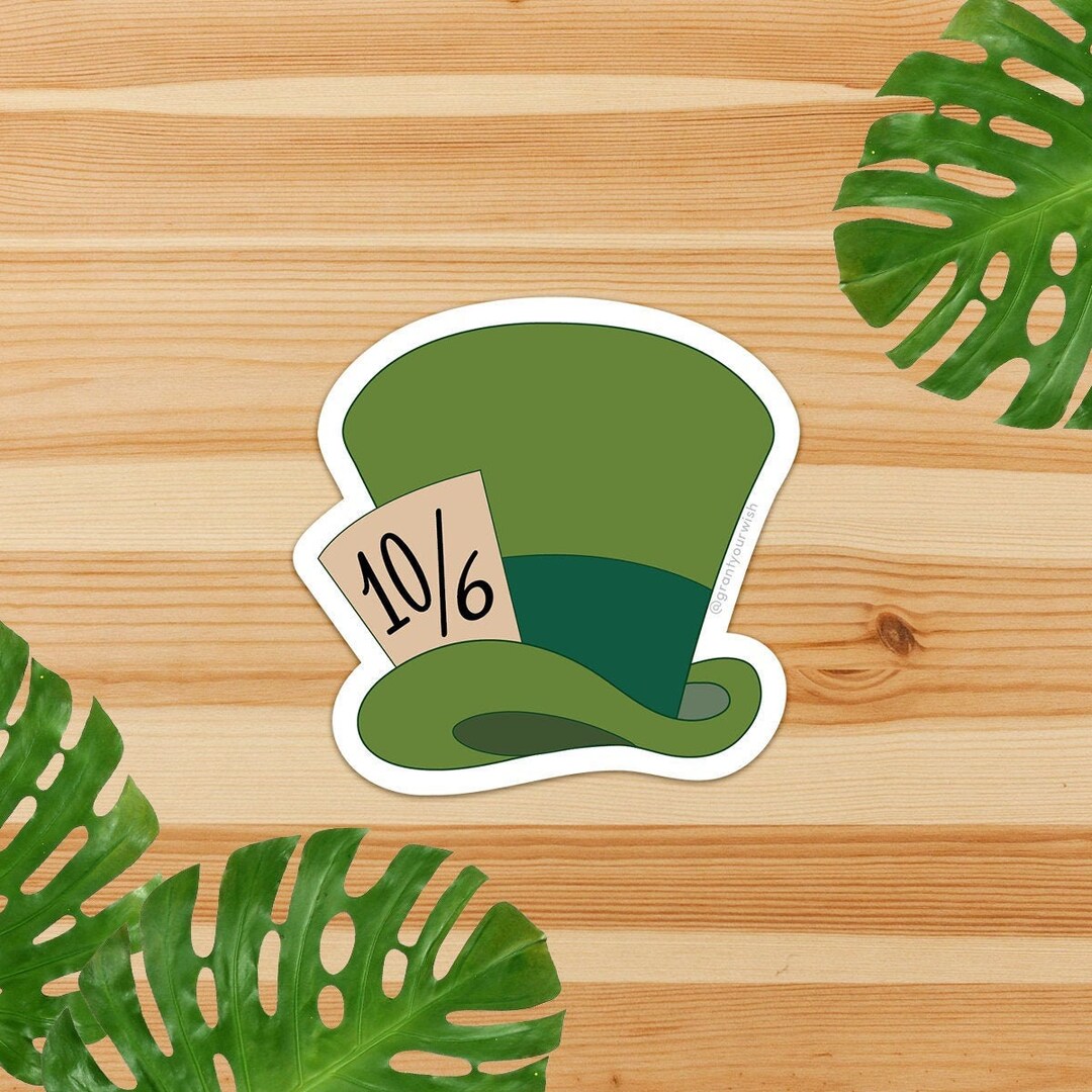 Mad Hatter Sticker | Alice in Wonderland Stickers | Hat Stickers ...