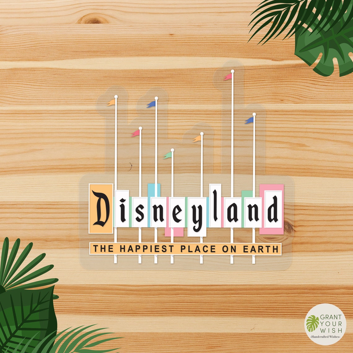 Vintage Disneyland Sign Transparent Laptop Sticker/ Retro | Etsy
