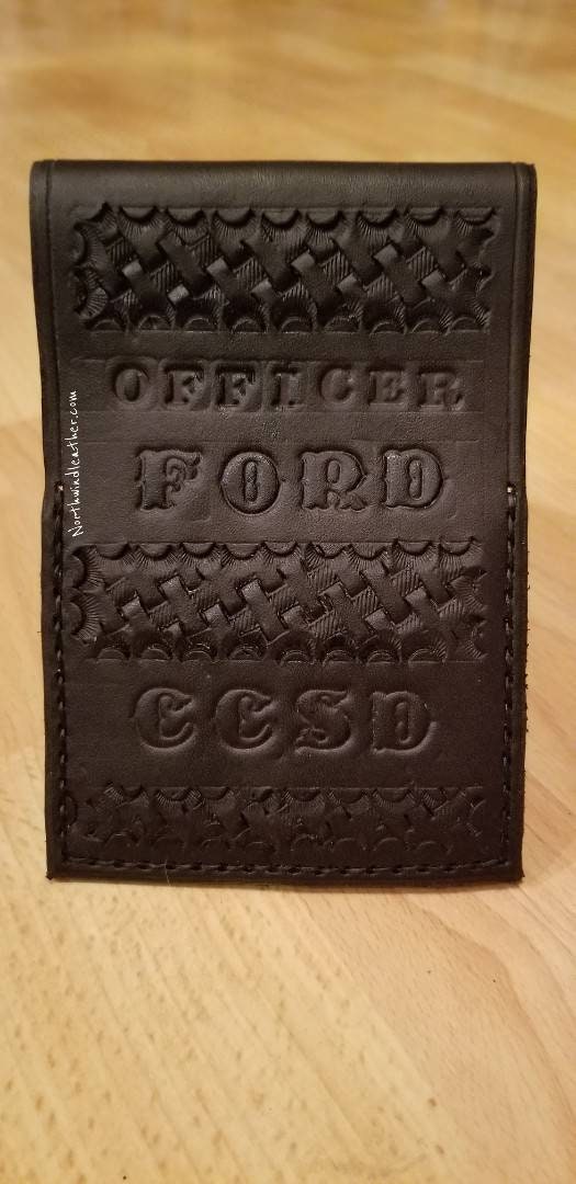 Police Field Interview Notebook Cover, Leather. Basketweave and Custom ...