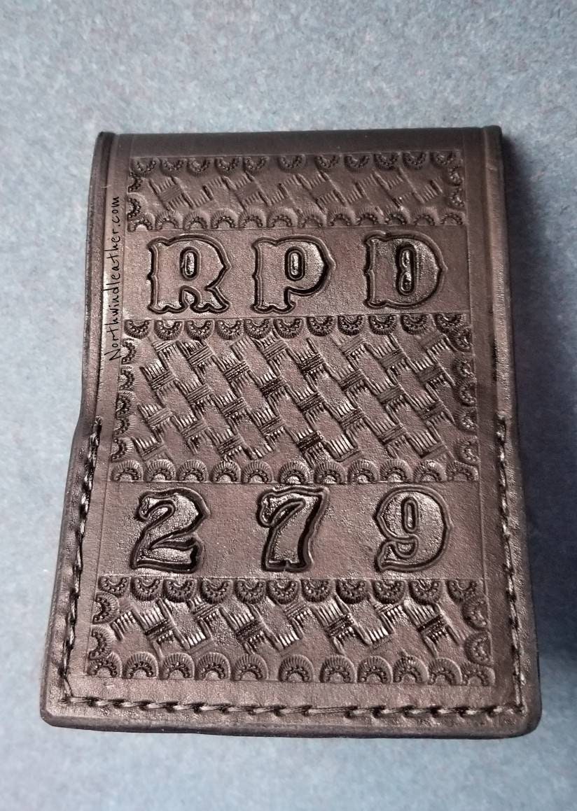 Police Field Interview Notebook Cover, Leather. Basketweave and Custom ...