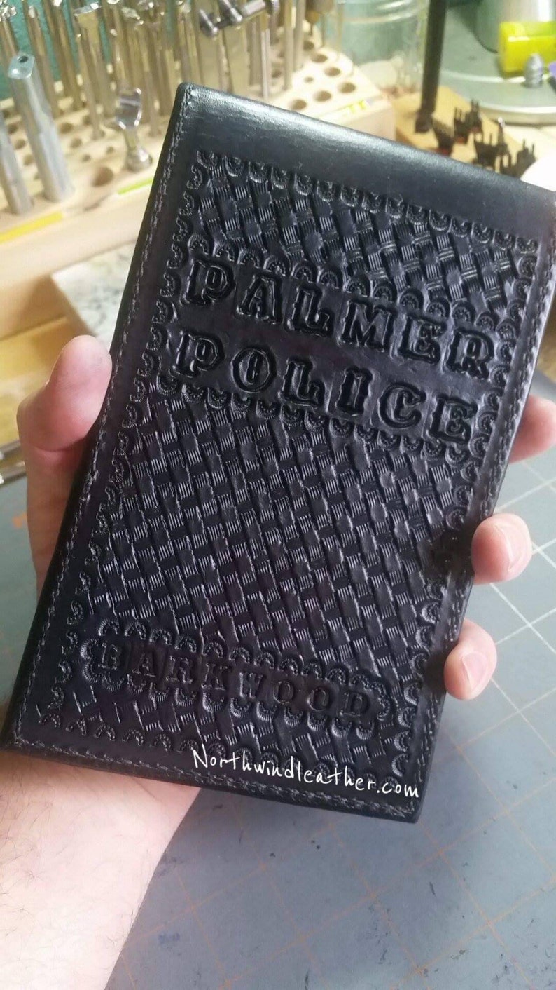 Police Field Interview Notebook Cover, Leather. Basketweave and Custom ...