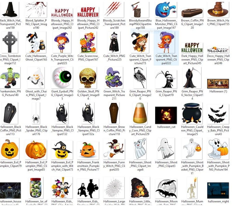 Halloween Image Spooky Image 121 Items Craft Supplies | Etsy