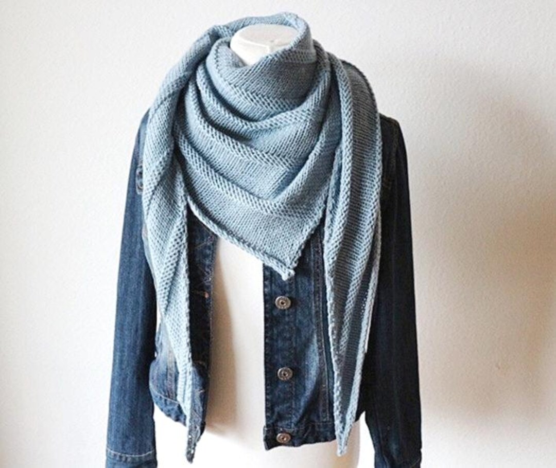 Easy Knitting Pattern Shawl PDF | Beginner Triangle Scarf | Simple ...