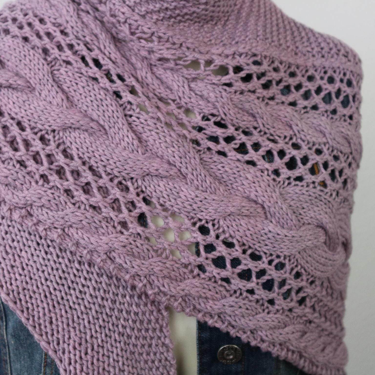 Cozy Winter – Asymmetrical Triangle Shawl Knitting Pattern With Cable ...