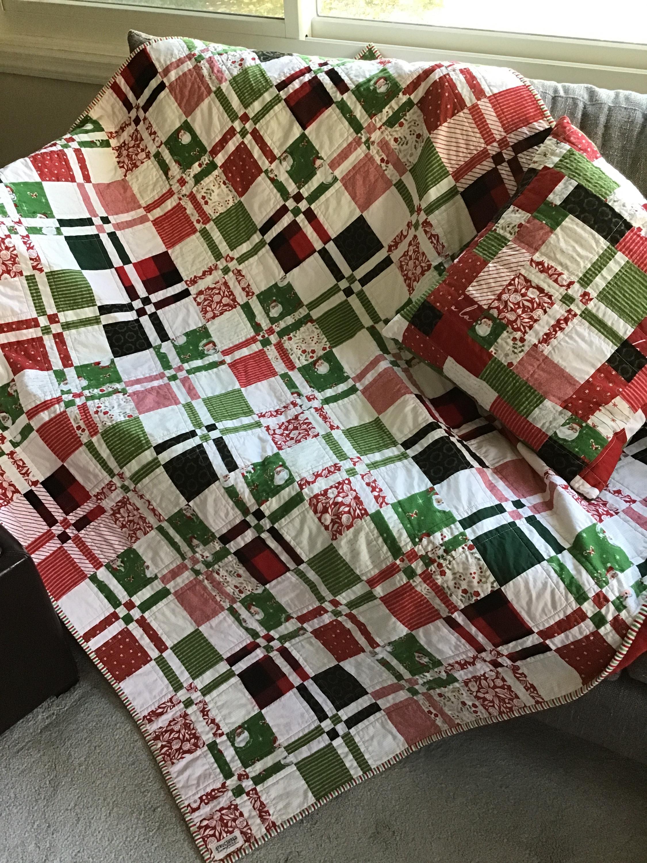 Red and Green Christmas Quilt With Plush Minky Backing and Matching ...