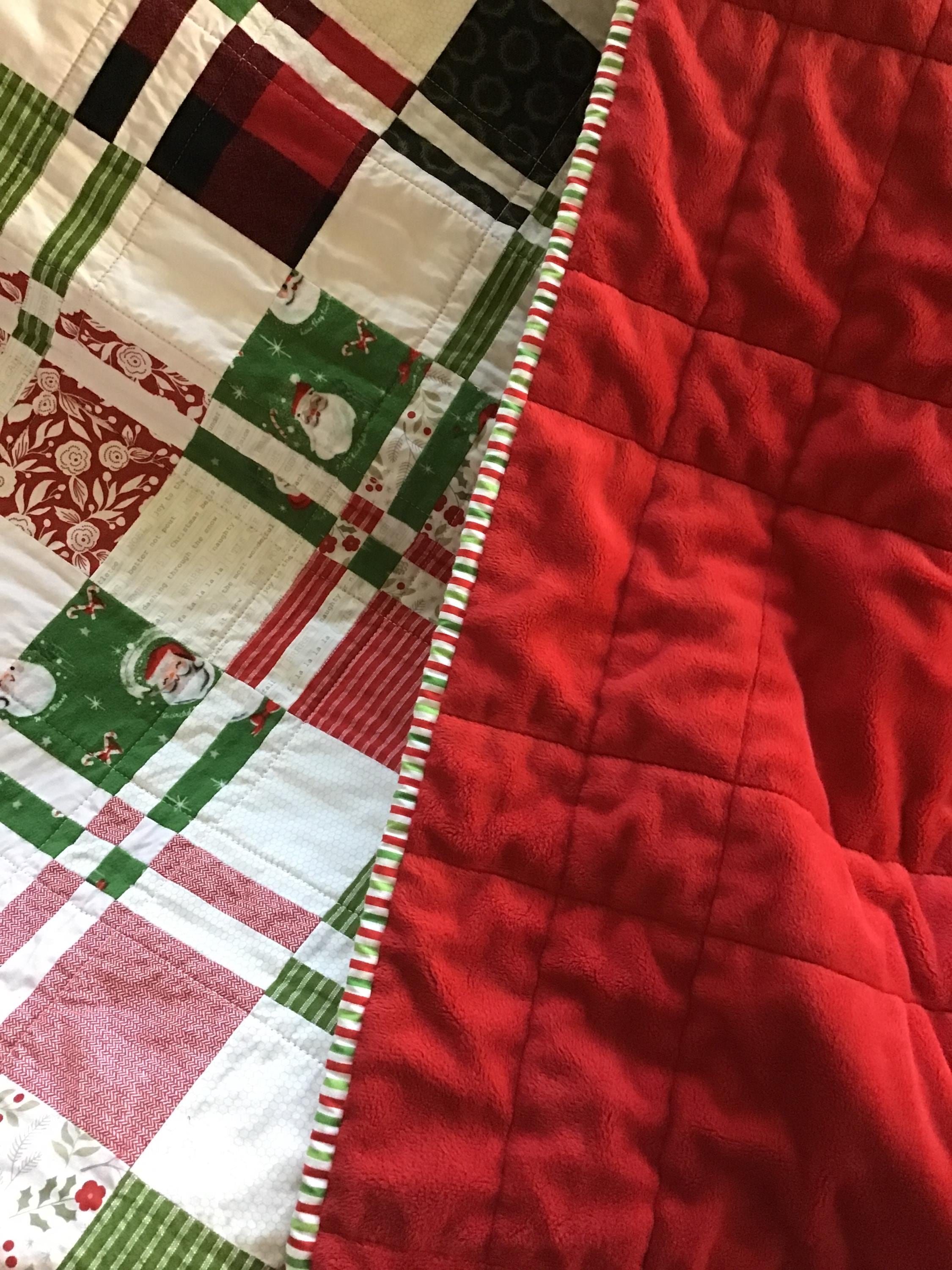 Red and Green Christmas Quilt With Plush Minky Backing and Matching ...