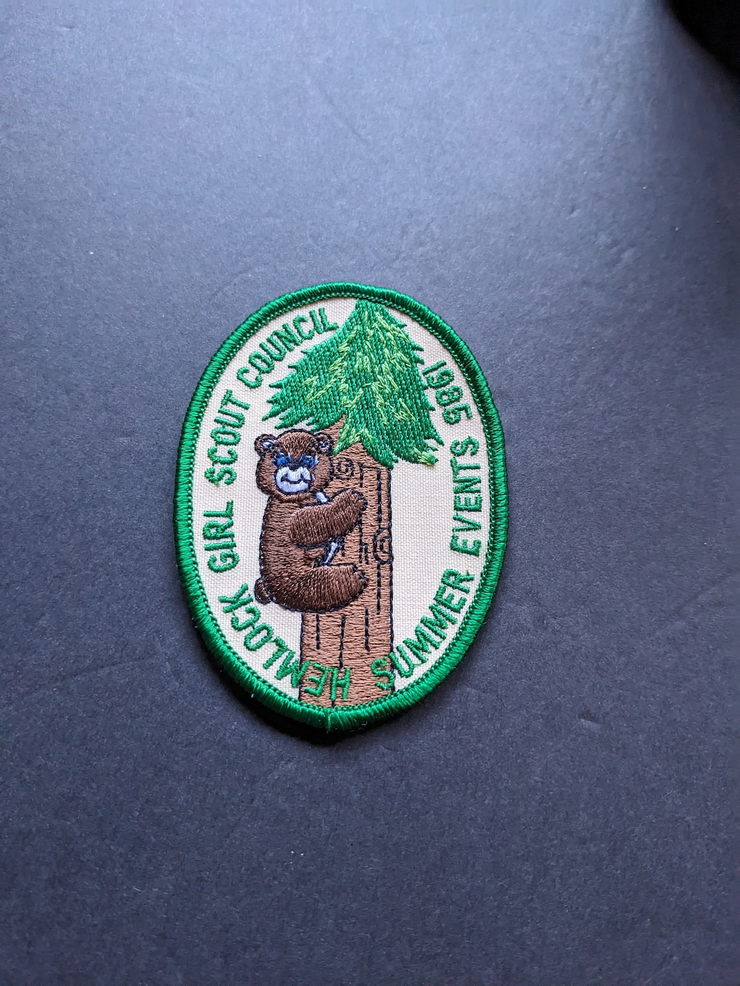 Vintage 1985 Girl Scout Sew on Patch Bear in a Tree - Etsy
