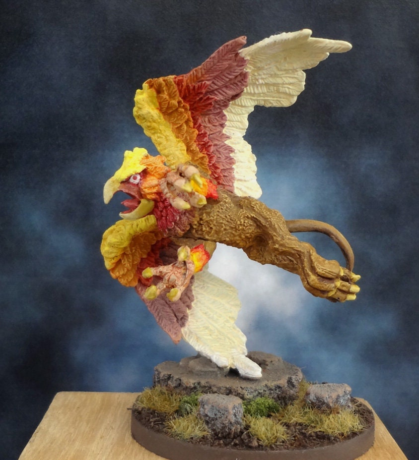 Hand Painted Phoenix Gryphon Griffin Miniature Dungeons Dragons D&D ...