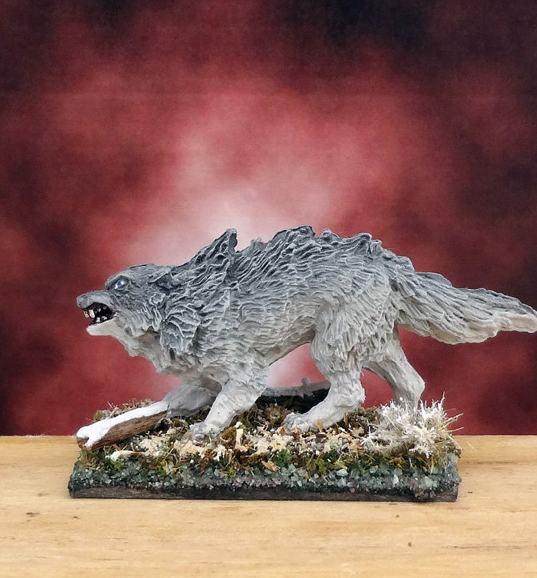Lobo de invierno pintado Dire Warg Worg Juegos Miniatura Mazmorras ...