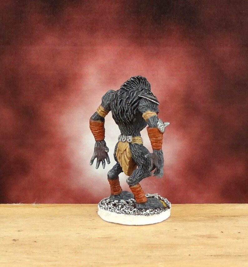 Hand Painted Winter Werewolf Beastman Miniature Dungeons | Etsy