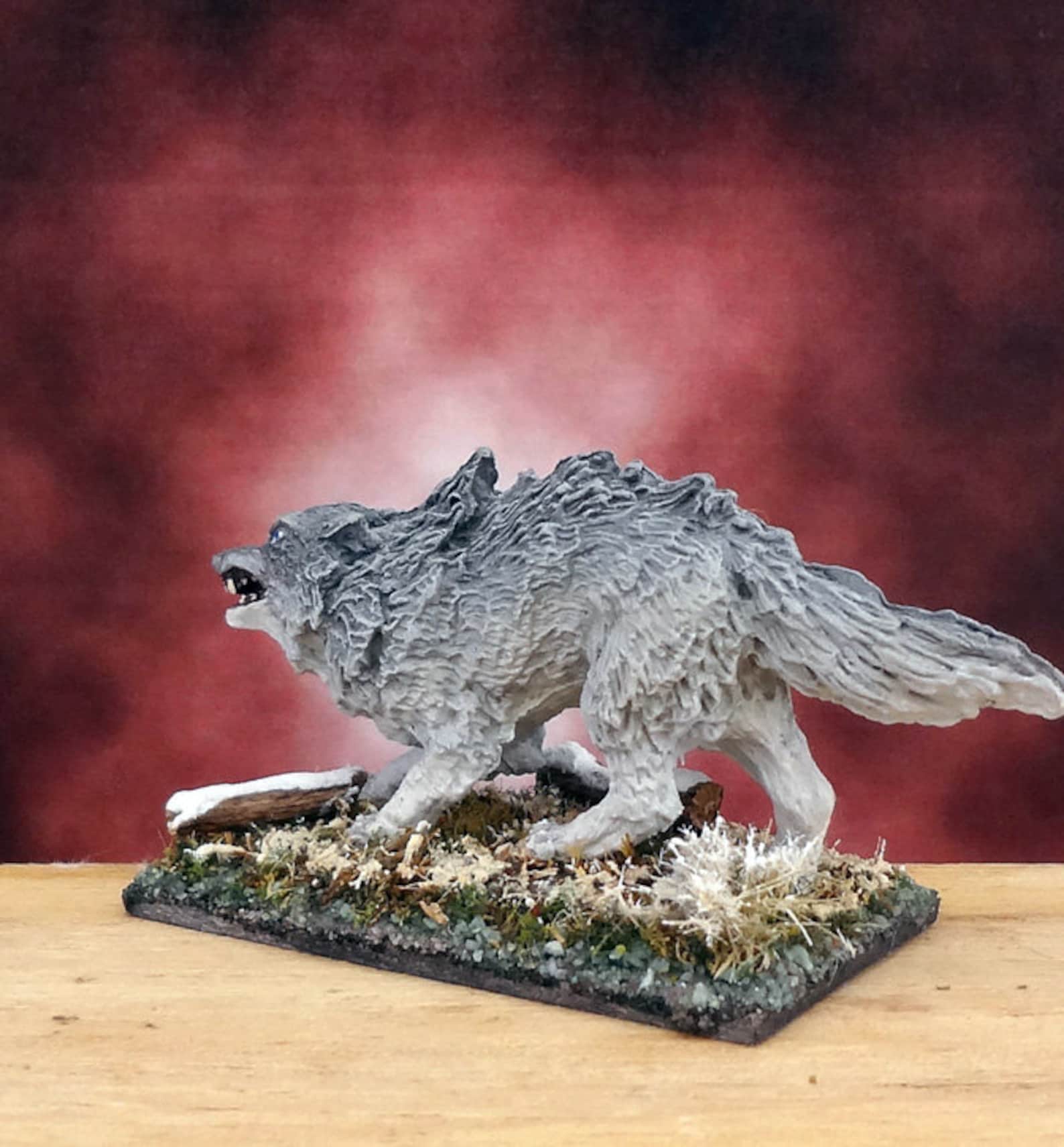Painted Winter Wolf Dire Warg Worg Gaming Miniature Dungeons Dragons D ...