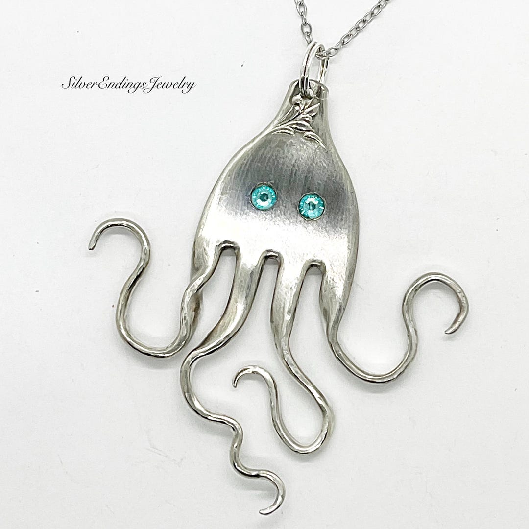 Octopus Pendant Necklace Spoon Silverware Ornament Spoon Jewelry ...