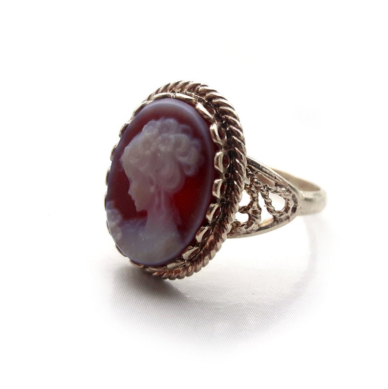 Red Cameo Ring Woman Italian Cameo Jewelry Donadio Agate Stone | Etsy