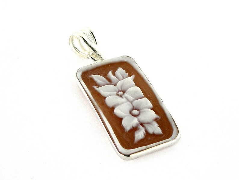 Shell Cameo Pendant Rectangular Floral Italian Cameos Jewelry - Etsy