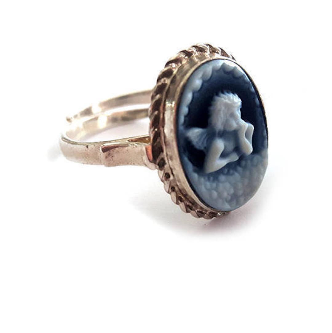 Blue Angel Cameo Ring Italian Cameo Jewelry Donadio Agate Stone Cameos ...