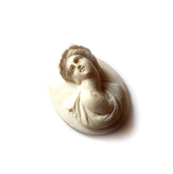 Stone lava cameo relief Woman profile italian cameo j… - Gem