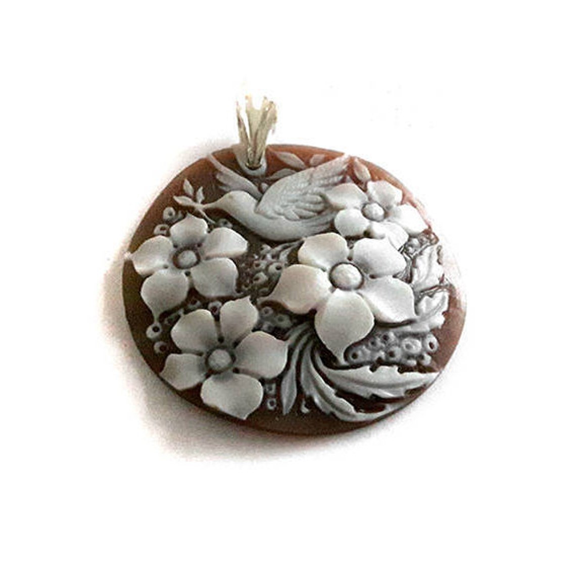 Shell Cameo Pendant Bird Flowers Italian Cameos Jewelry - Etsy