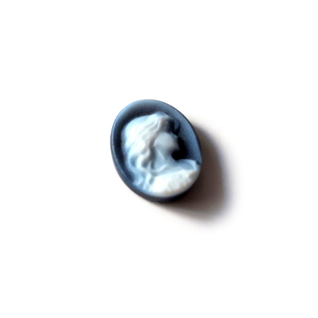 Blue Stone Cameo Long Hair Woman Italian Stone Cameo Jewelry Donadio ...