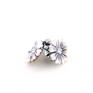 Shell Daisy Flowers Cameo Earrings, Italian Cameo Shell Jewellery ...