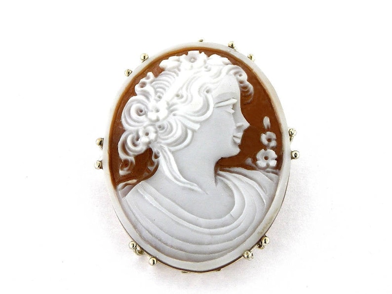 Shell Cameo Brooch & Pendant Flora Italian Cameo Jewelry | Etsy