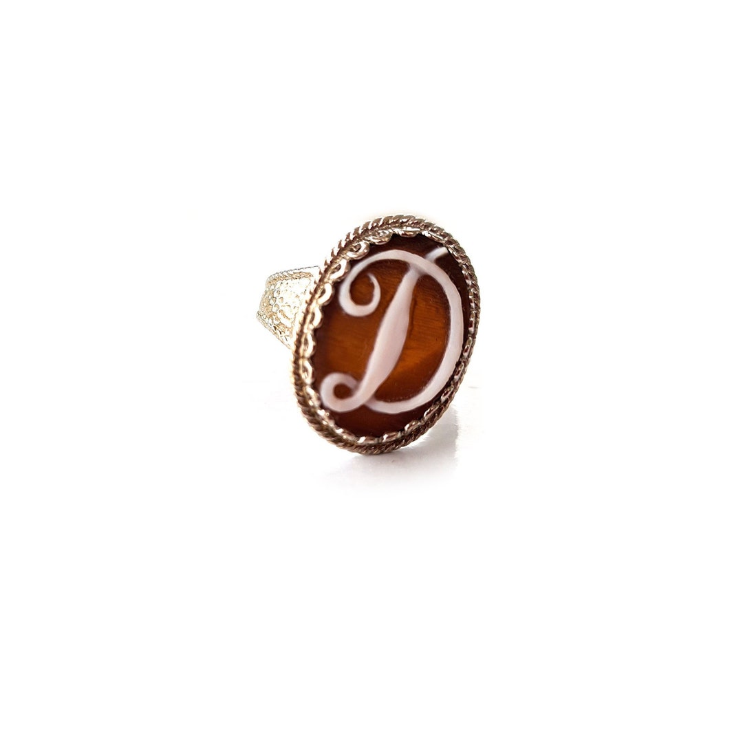 Shell Cameo Ring Italian Name Letter Italian Cameo Jewelry Donadio ...