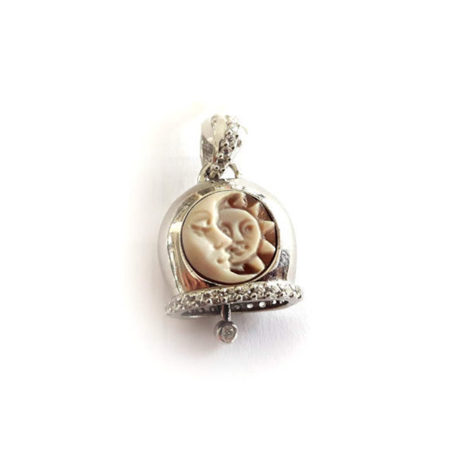 Shell Cameo Pendant Bell Cameo Moon & Sun Italian Cameo | Etsy