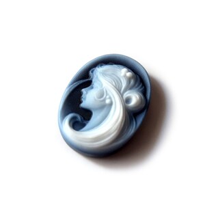 Blue Stone Cameo Lady Profile Italian Stone Cameo Jewelry Donadio Agate ...