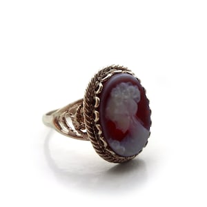 Red Cameo Ring Woman Italian Cameo Jewelry Donadio Agate Stone - Etsy
