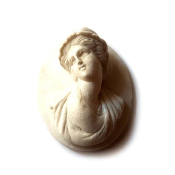 Stone lava cameo relief Woman profile italian cameo j… - Gem