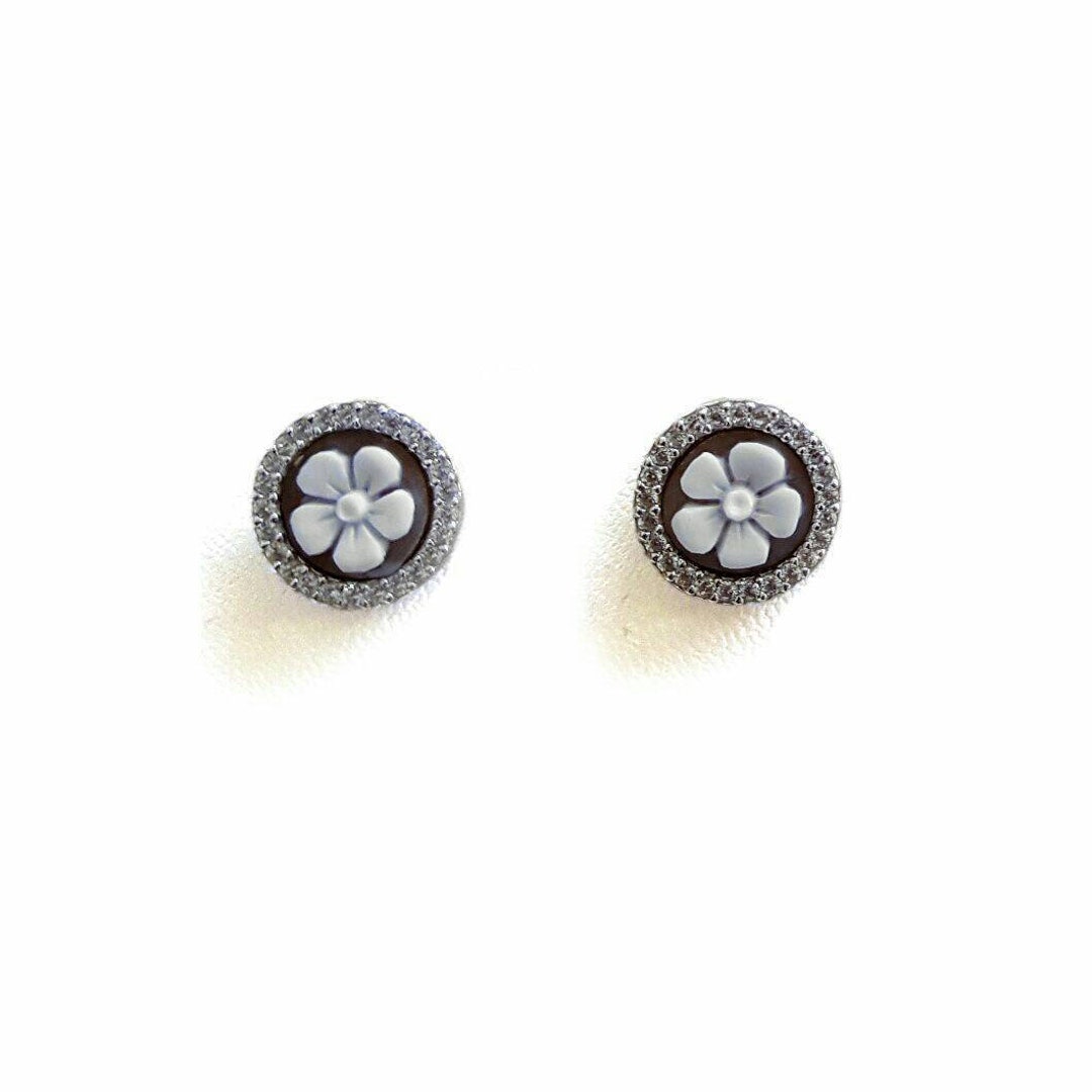 Shell Cameo Earrings Little Flowers Italian Cameos Jewelry Donadio ...