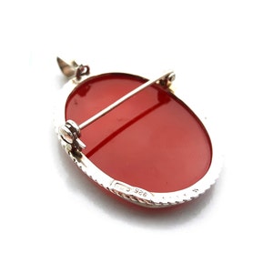 Red Cameo Brooch & Pendant Lady Italian Cameo Jewelry Donadio Stone ...