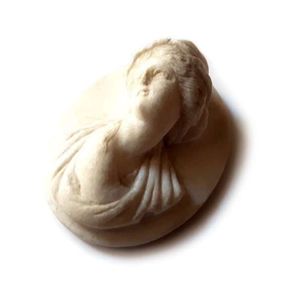 Stone lava cameo relief Woman profile italian cameo j… - Gem