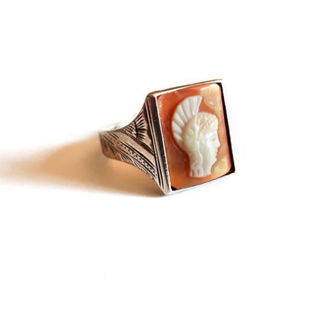 Man Shell Cameo Ring Square Italian Cameo Jewelry Donadio Cameos Shell ...