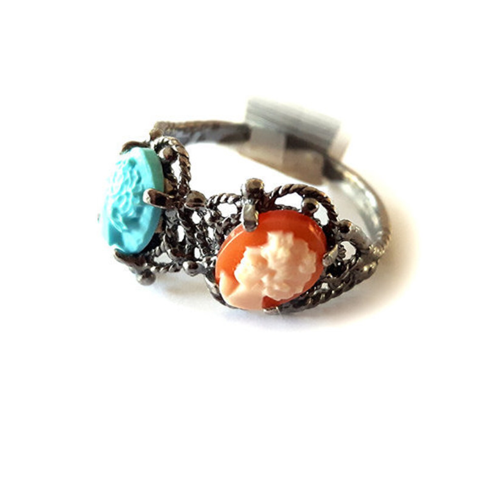 Two Cameos Ring Profiles Italian Cameo Jewelry Donadio Cameos | Etsy