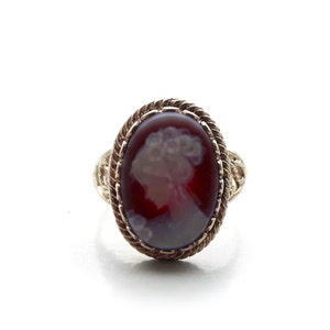 Red Cameo Ring Woman Italian Cameo Jewelry Donadio Agate Stone - Etsy