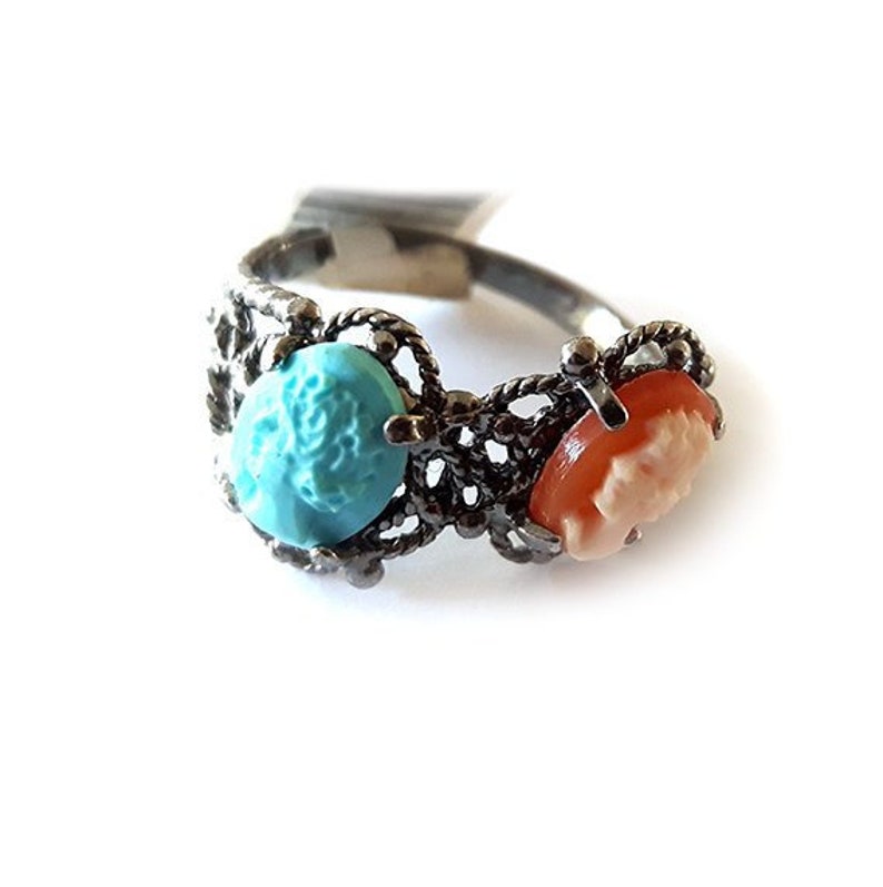 Two Cameos Ring Profiles Italian Cameo Jewelry Donadio Cameos - Etsy