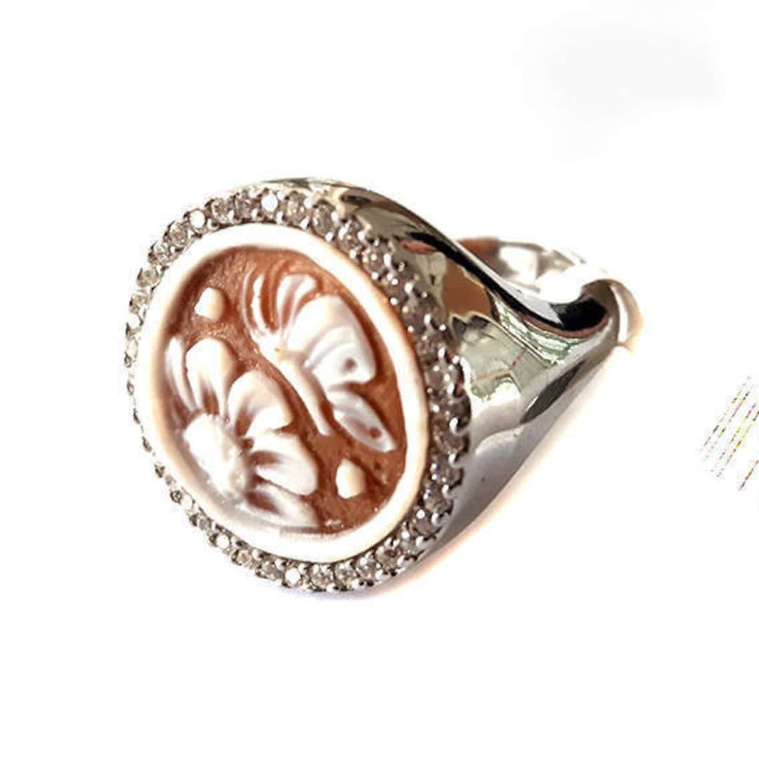 Shell Cameo Anello Farfalla Cameo Italiano Cameo Gioielli Donadio Cameos Shell Bague Camée - Etsy