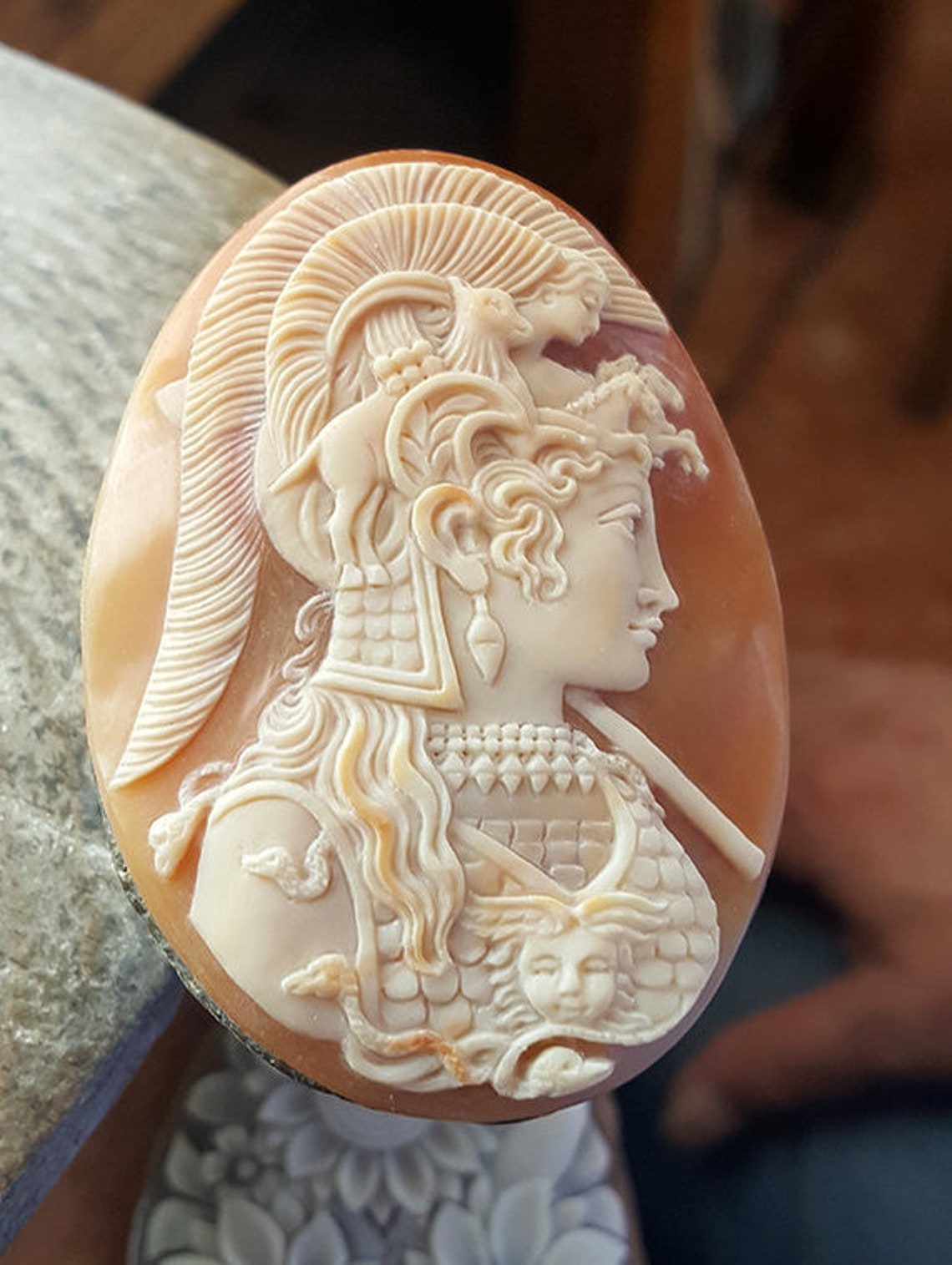 Loose Shell Cameo Athena Profile Minerva Italian Cameo Jewelry - Etsy