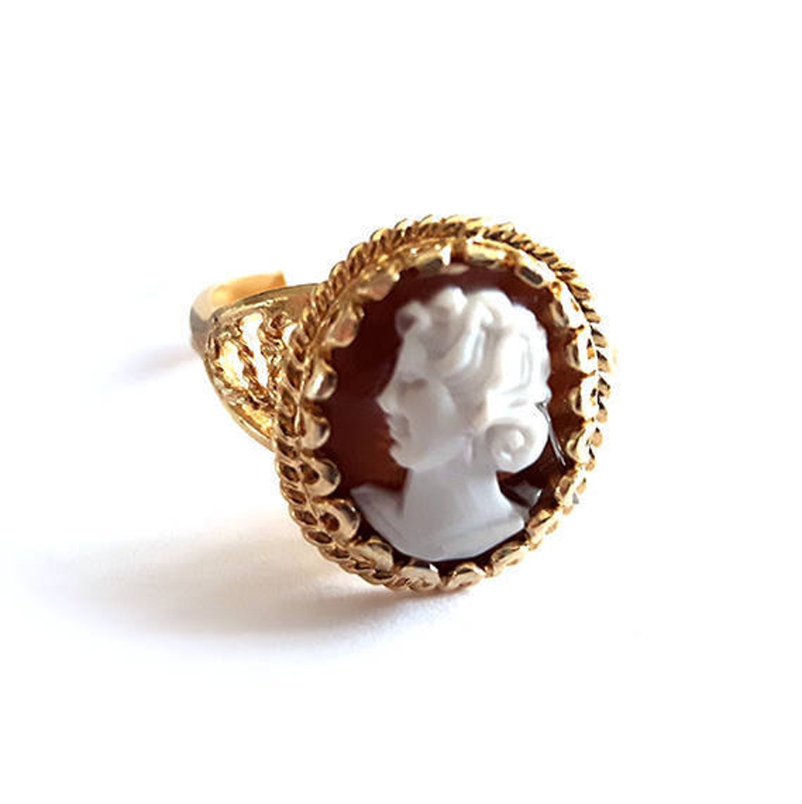 Shell Cameo Ring Profile Italian Cameo Jewelry Donadio Cameos | Etsy