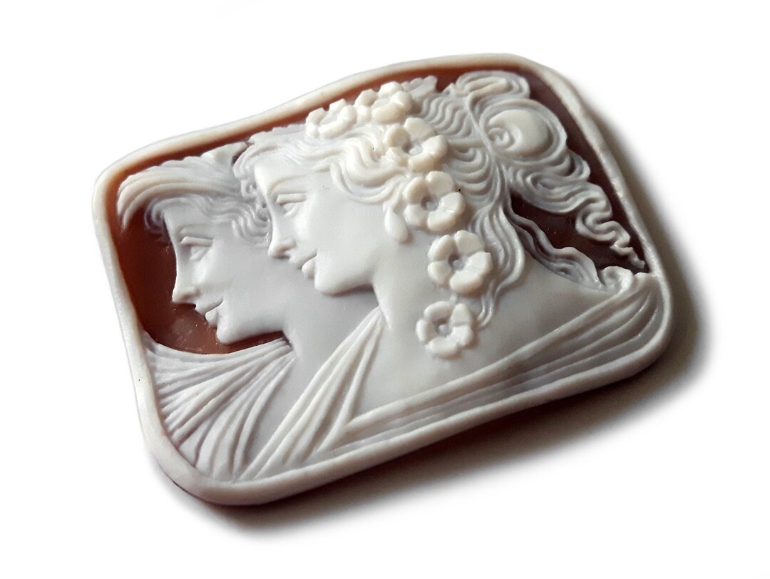 Hand Carved Shell Cameo: Ceres & Flora Goddesses, Italian Jewelry - Etsy