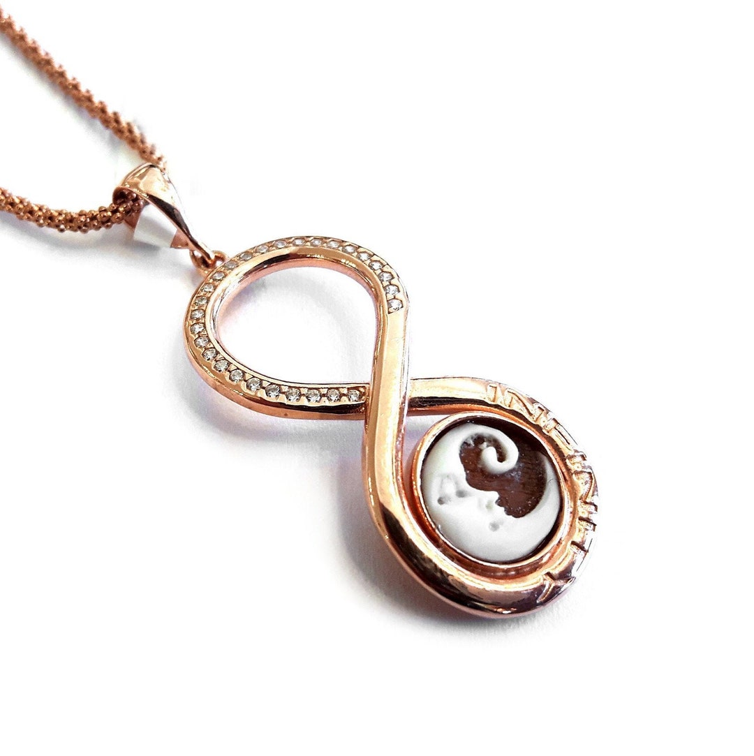 Shell Cameo Pendant Infinity Moon Italian Cameos Jewelry Donadio Cameos ...